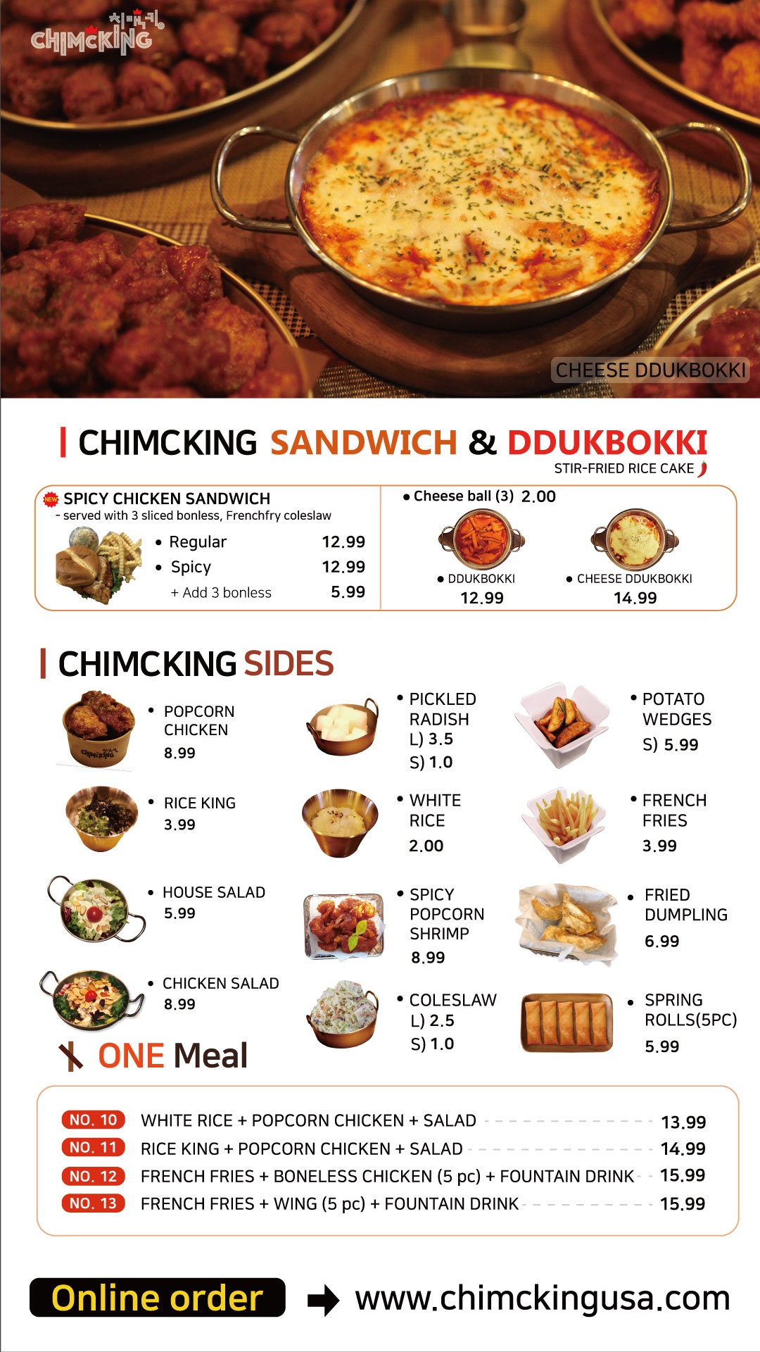 Chimcking | Korean Style Chicken & Fresh Beer | Menu | Chimcking