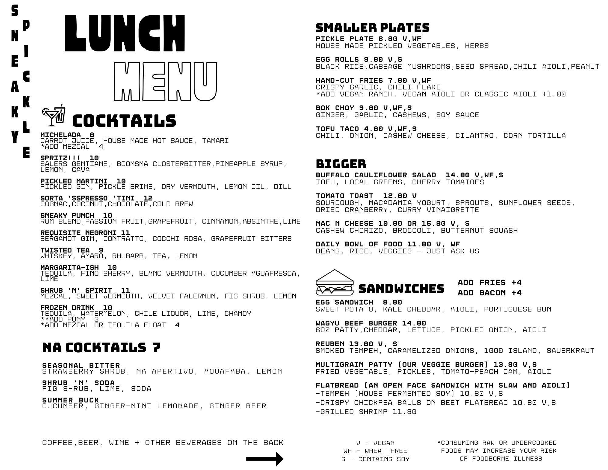 Sneaky Pickle | Menus