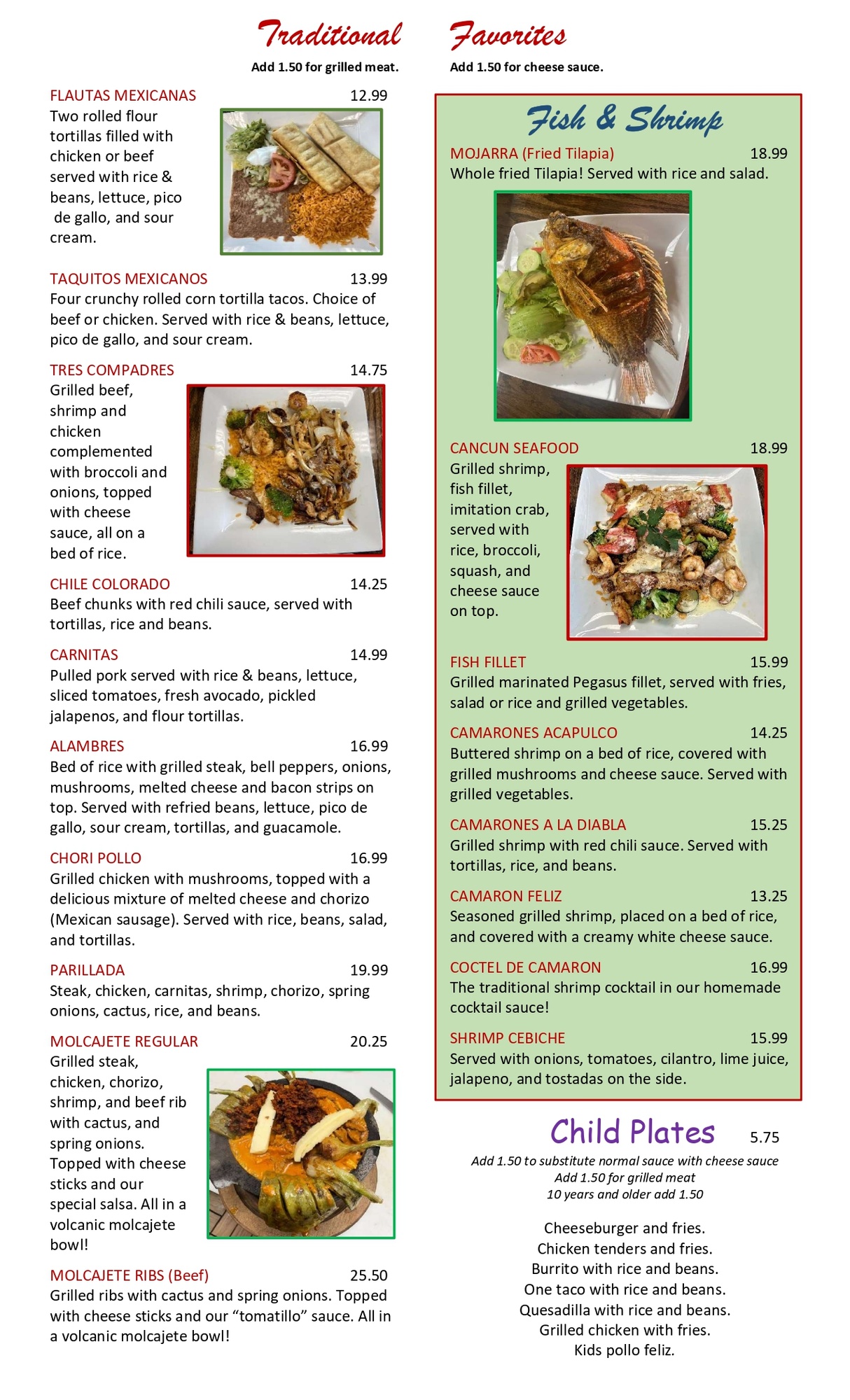 Los Compadres | Our Menu