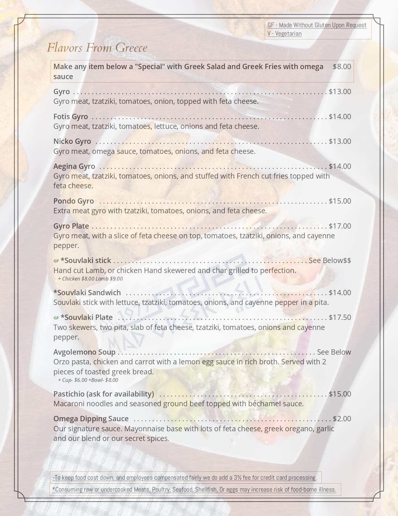 Mad Greek Deli - Menu
