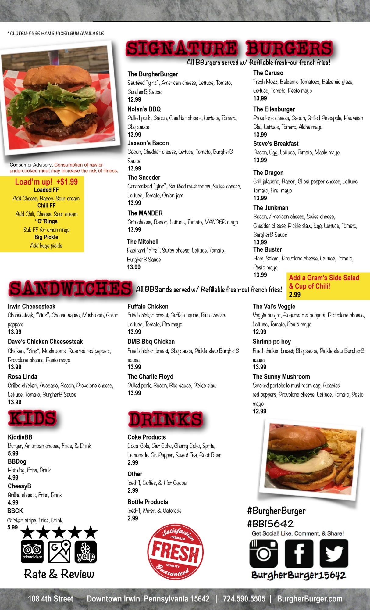 Burgher Burger 15642 | Menu