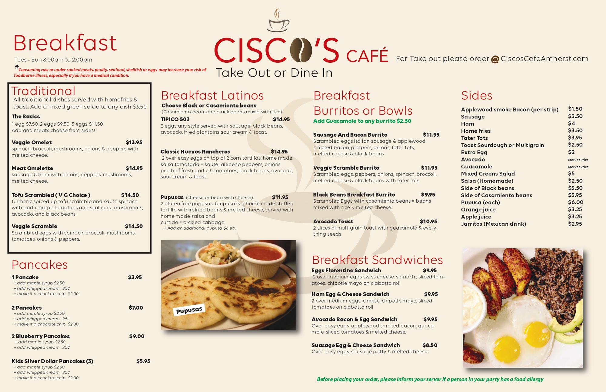 Menu | Cisco's Cafe