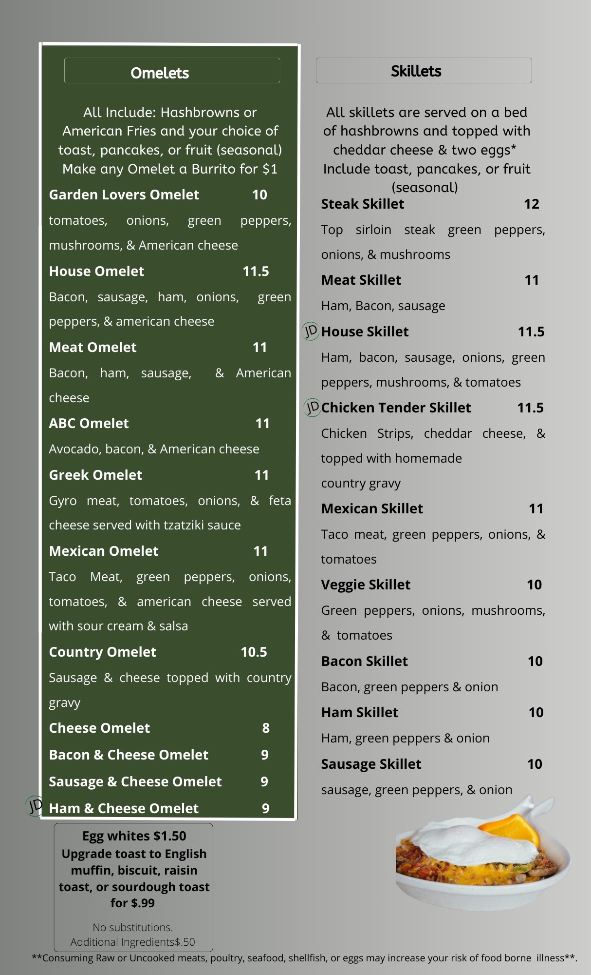 Jenny's Diner | Menu