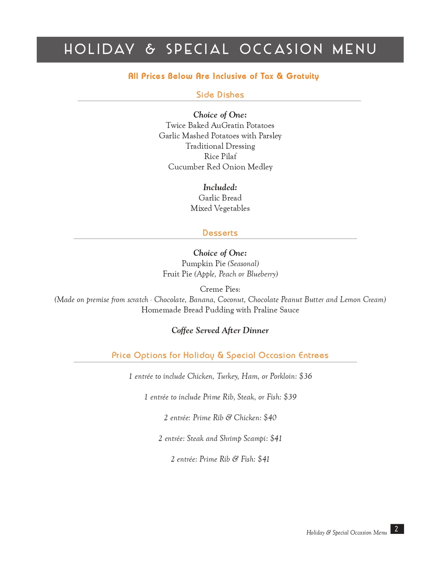 Mulligan's Cafe | Mulligan's Cafe / Menu