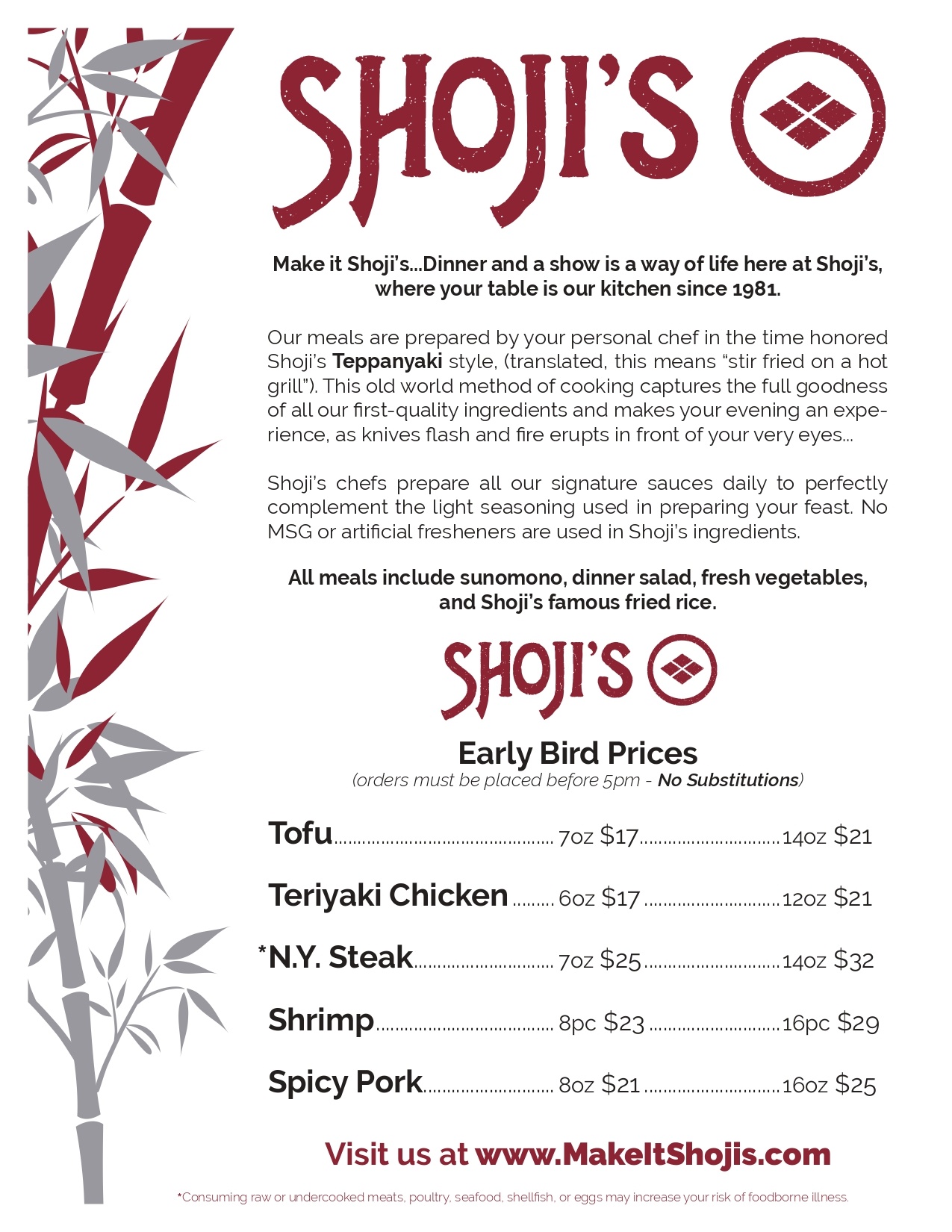 Shoji´s | Menu