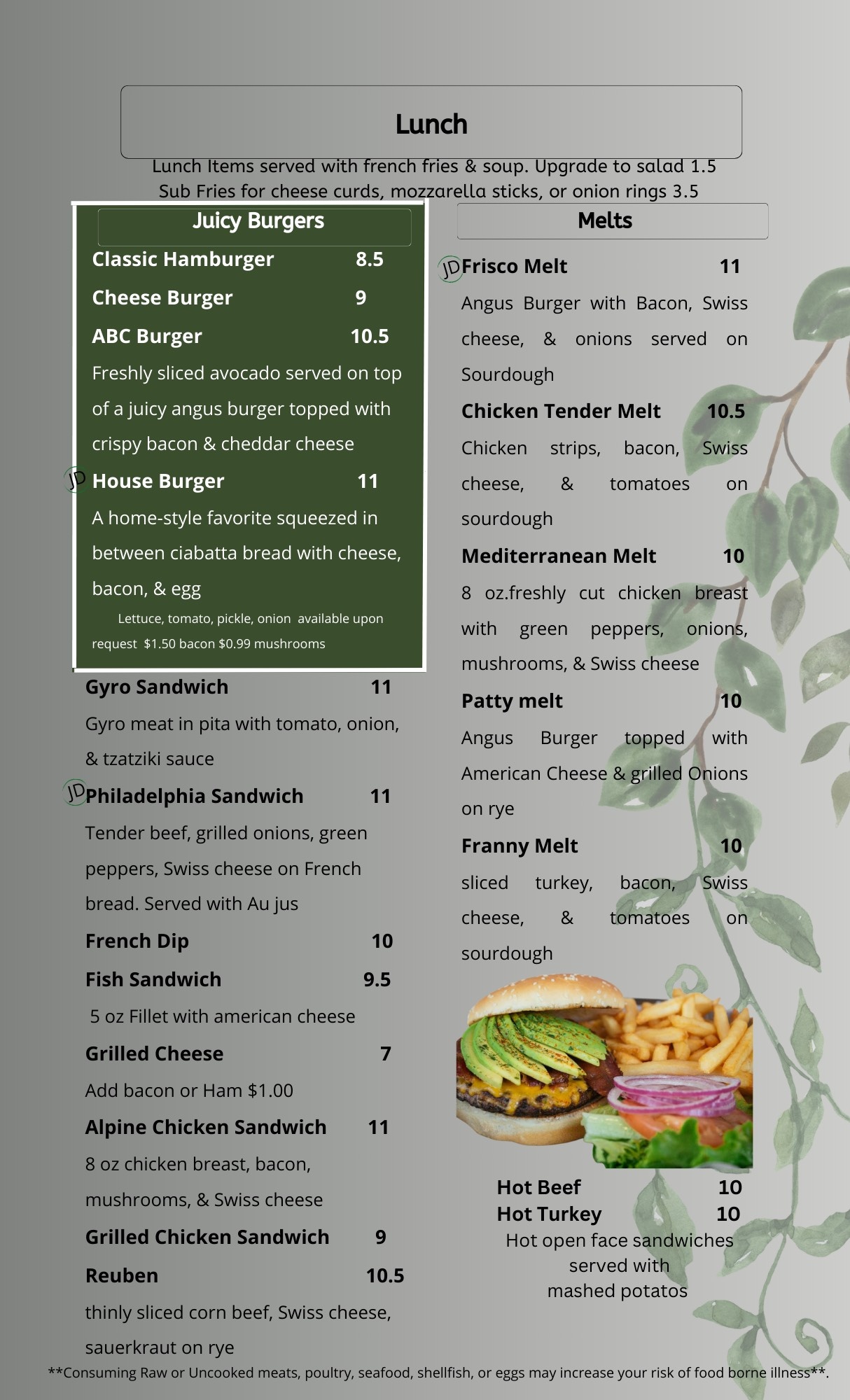 Jenny's Diner | Menu