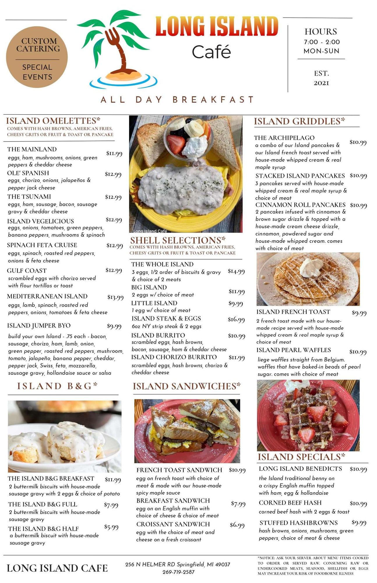 Menu | Long Island Cafe