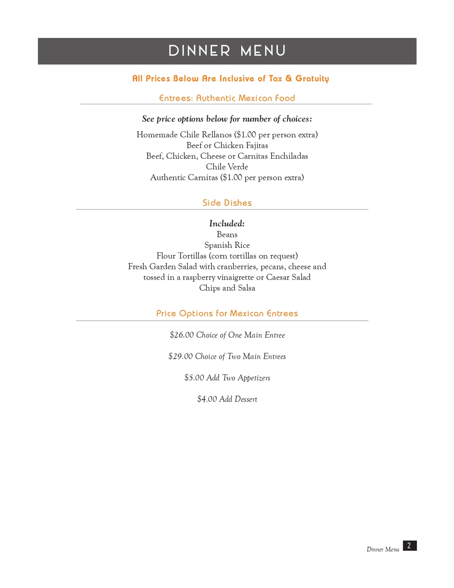 Mulligan's Cafe | Mulligan's Cafe / Menu