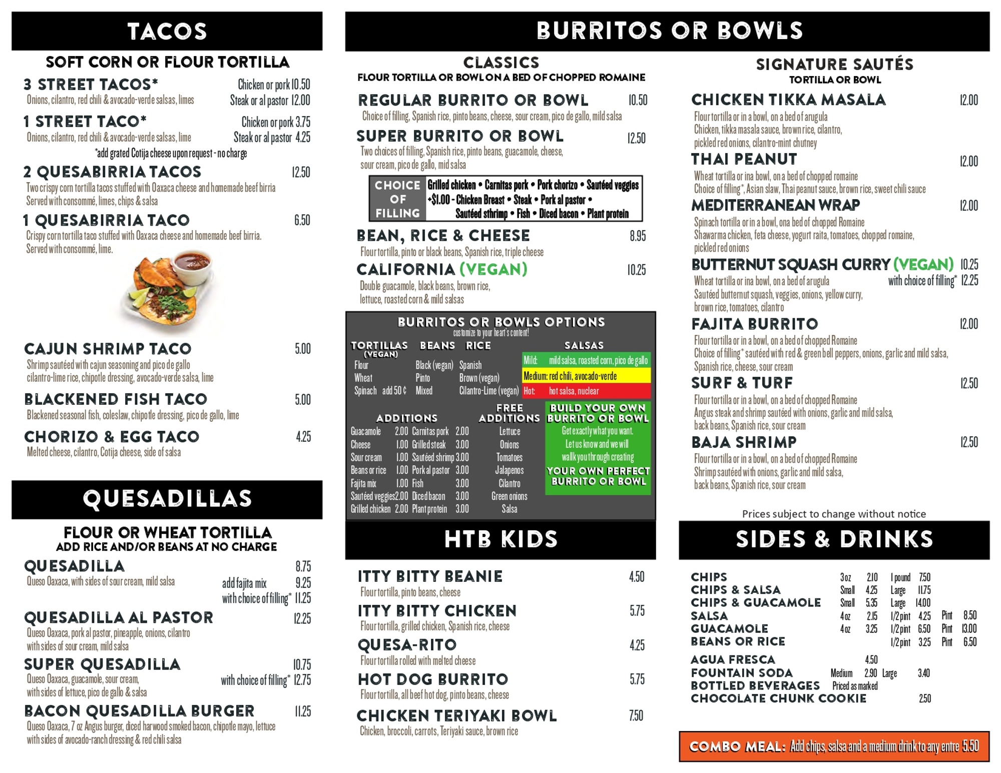 High Tech Burrito | Our Menu
