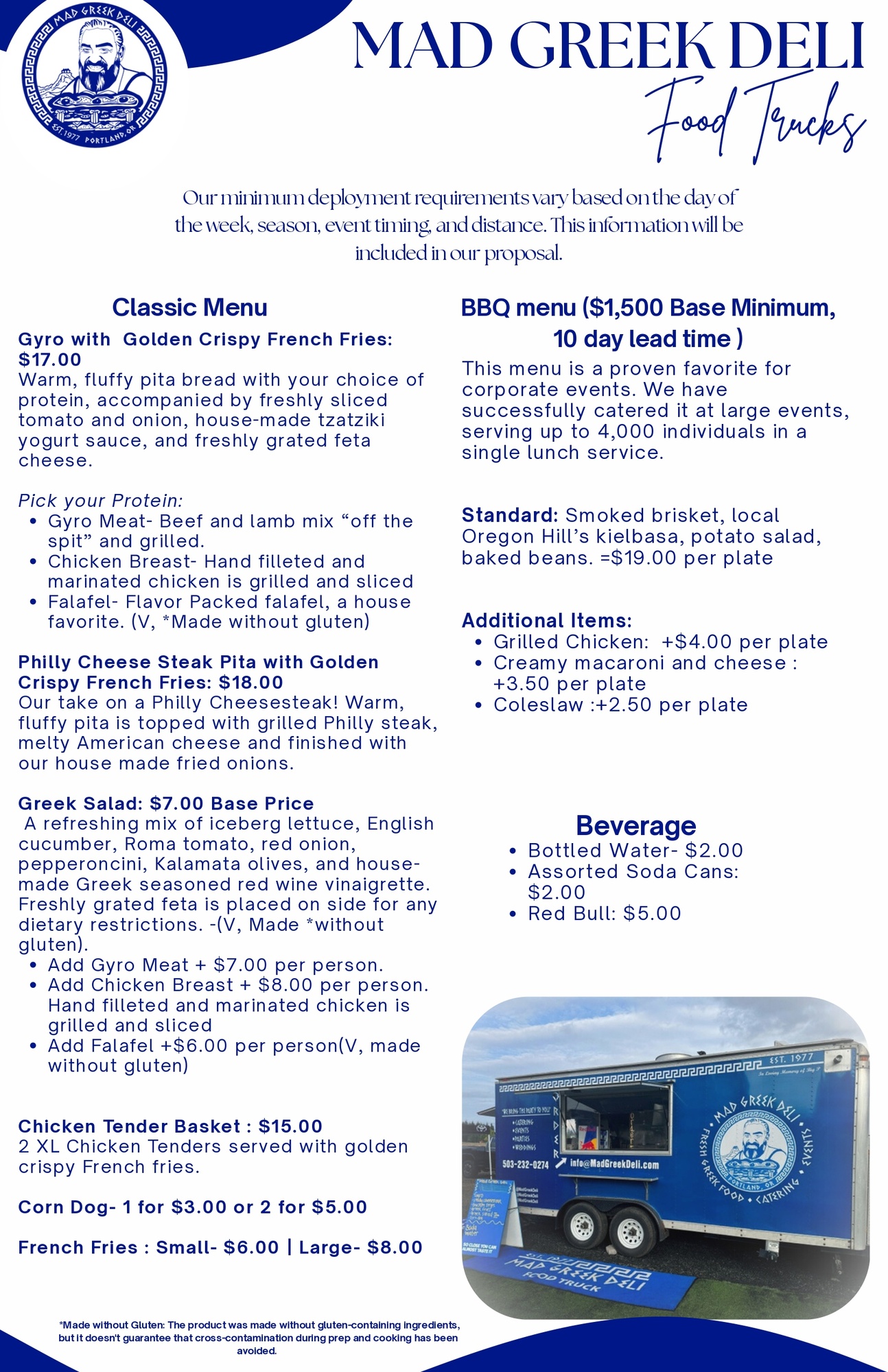 Mad Greek Deli - Food Cart | Corporate Catering