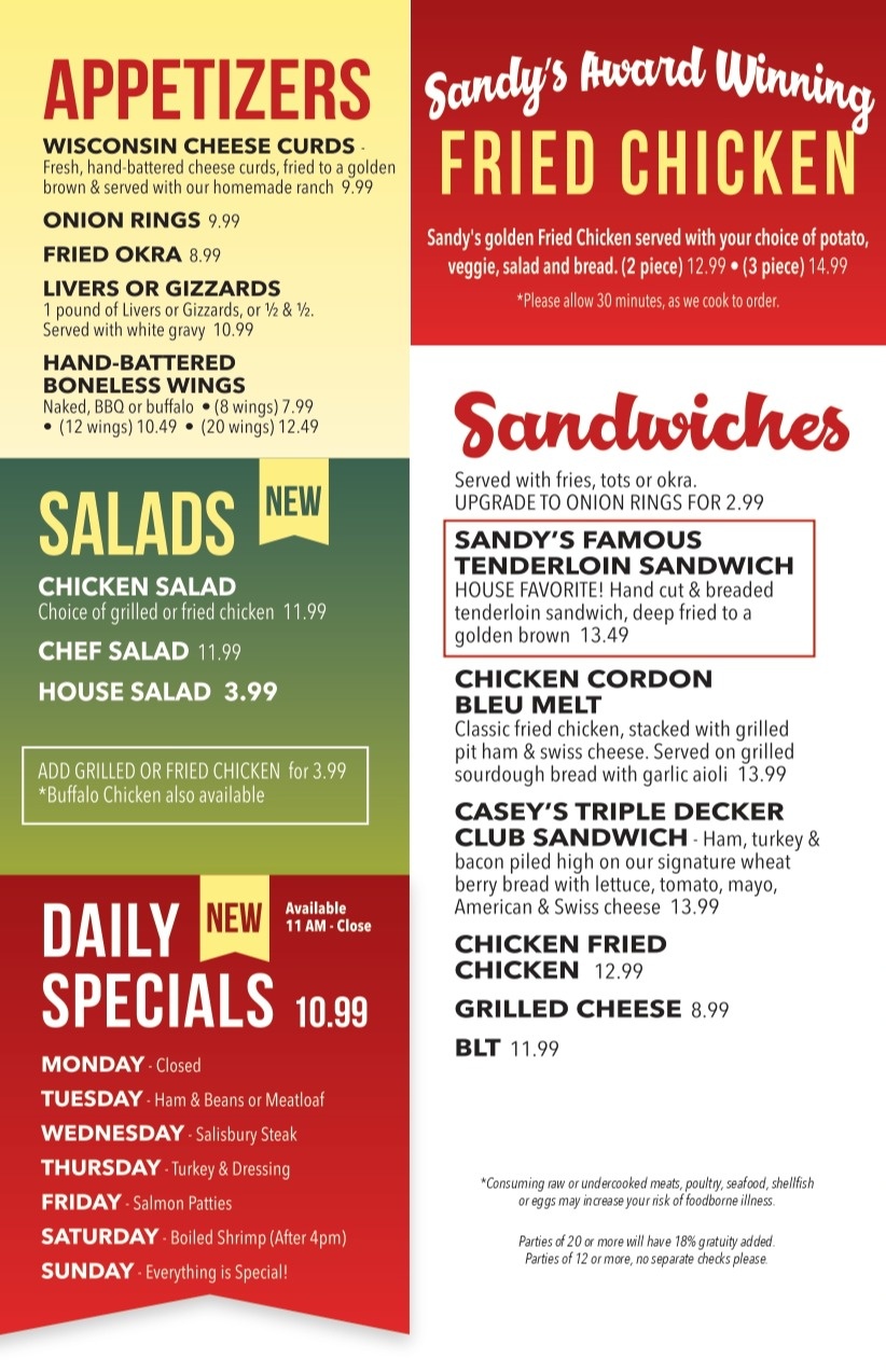 Sandy's Restaurant - Home Cooked Meals, Breakfast Anytime | Sandy's ...