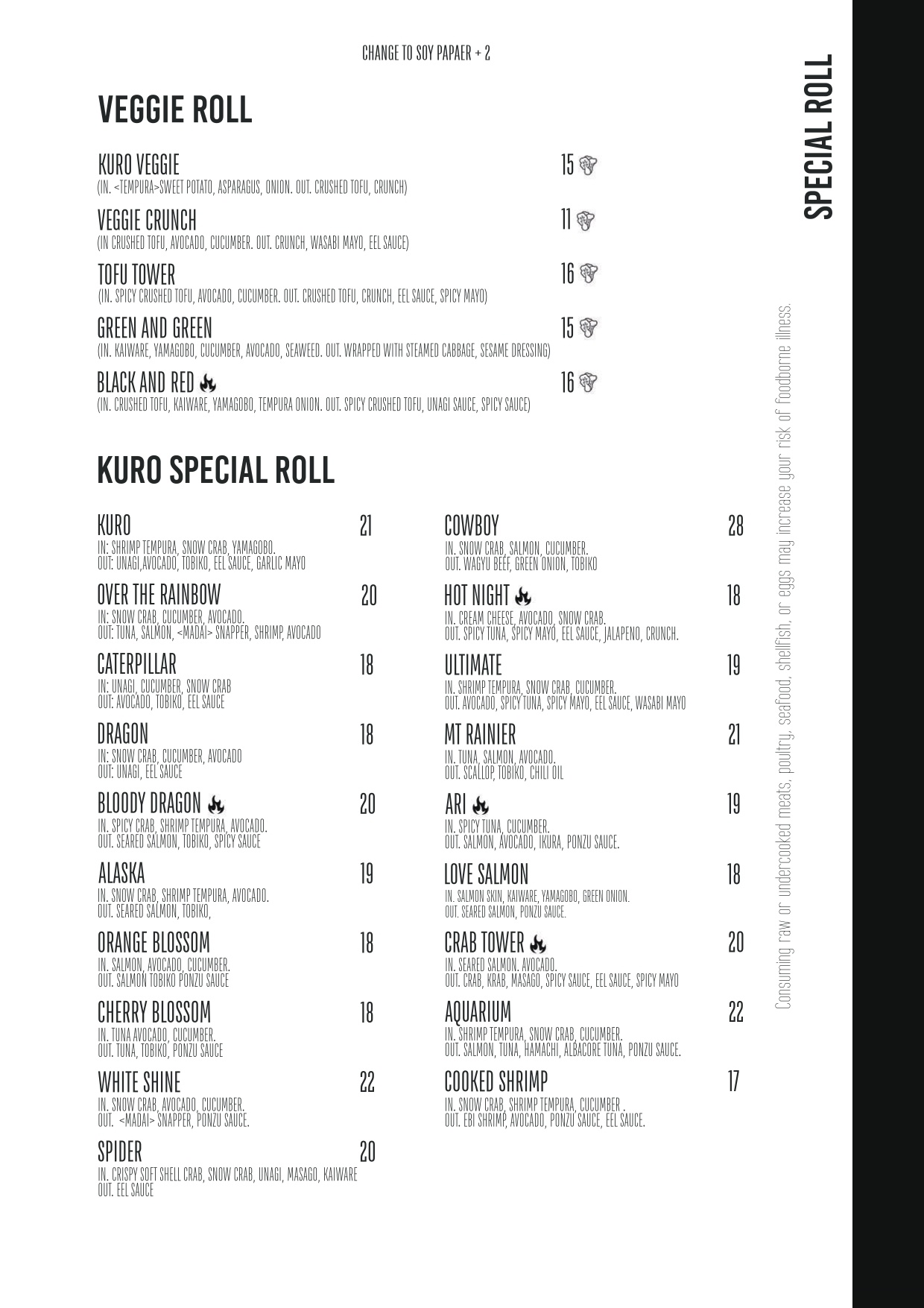 Kuro Sushi - Menu