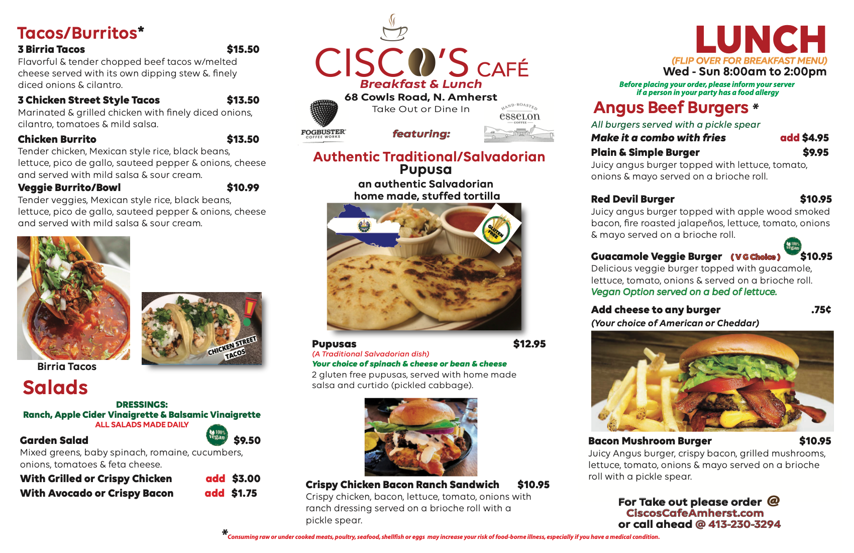 Menu | Cisco's Cafe