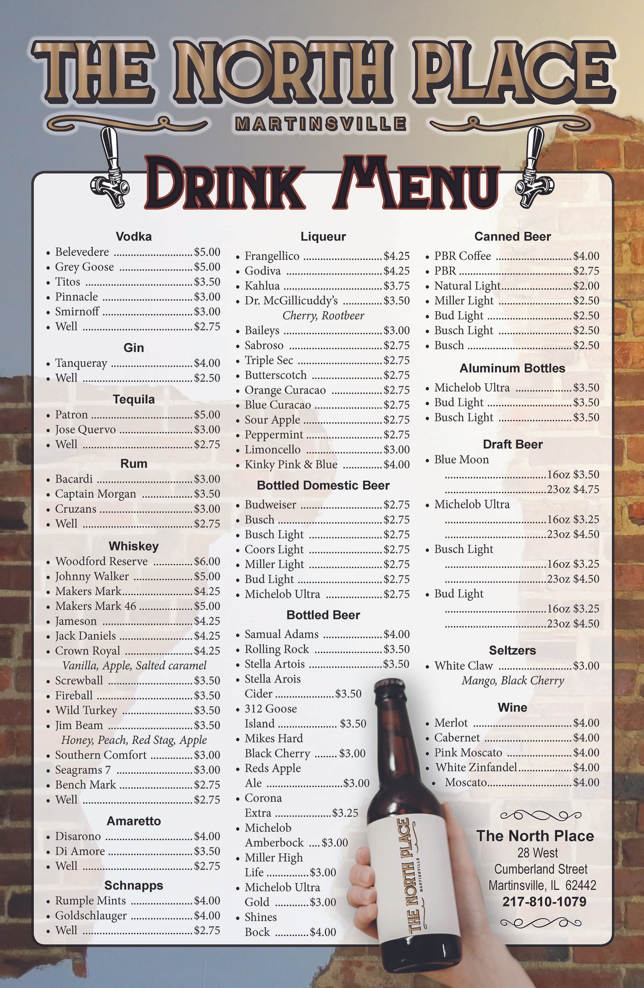 THE NORTH PLACE MARTINSVILLE | The North Place | Menu