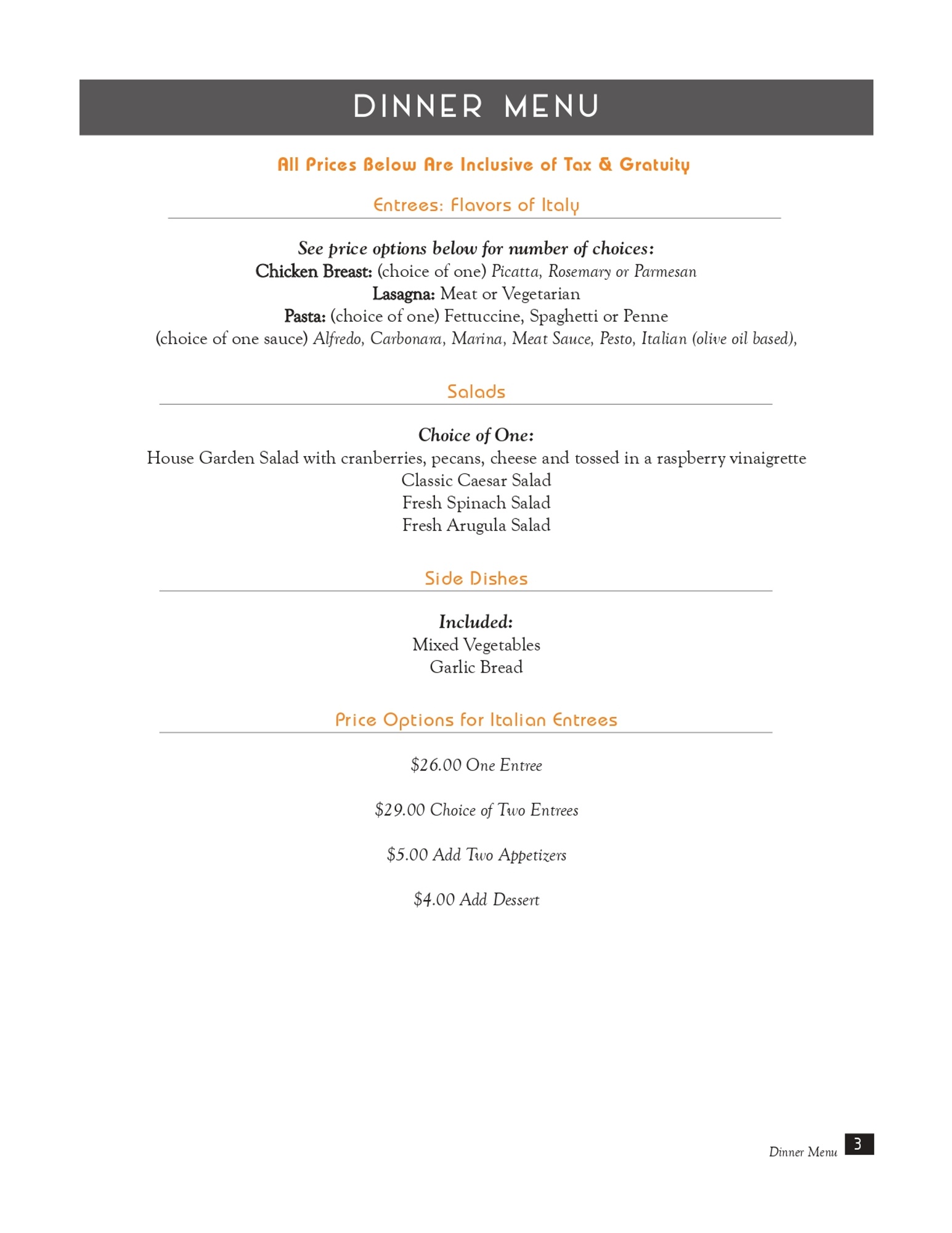 Mulligan's Cafe | Mulligan's Cafe / Menu