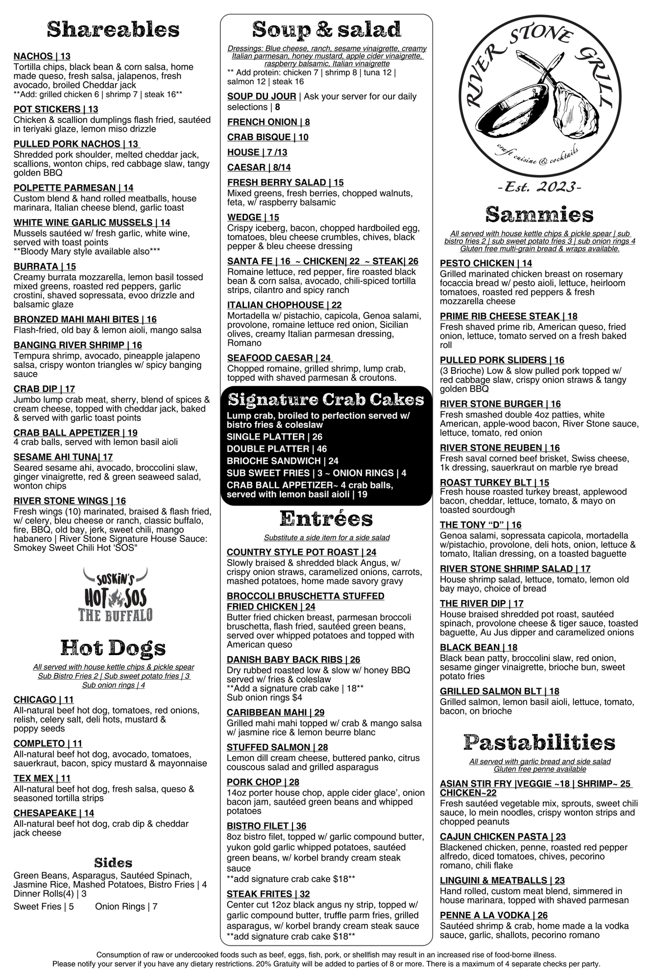 Menu | Modern American | Perry Hall, MD