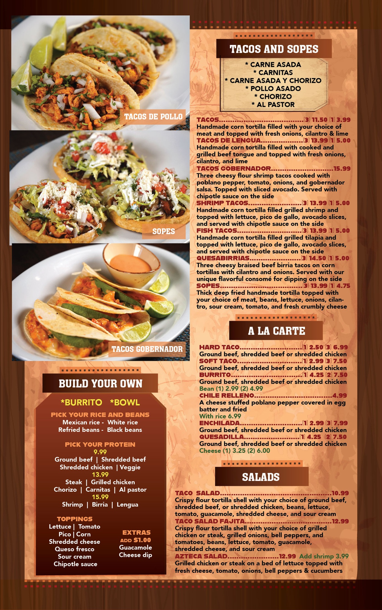 Menu | La Fuente Mexican Restaurant