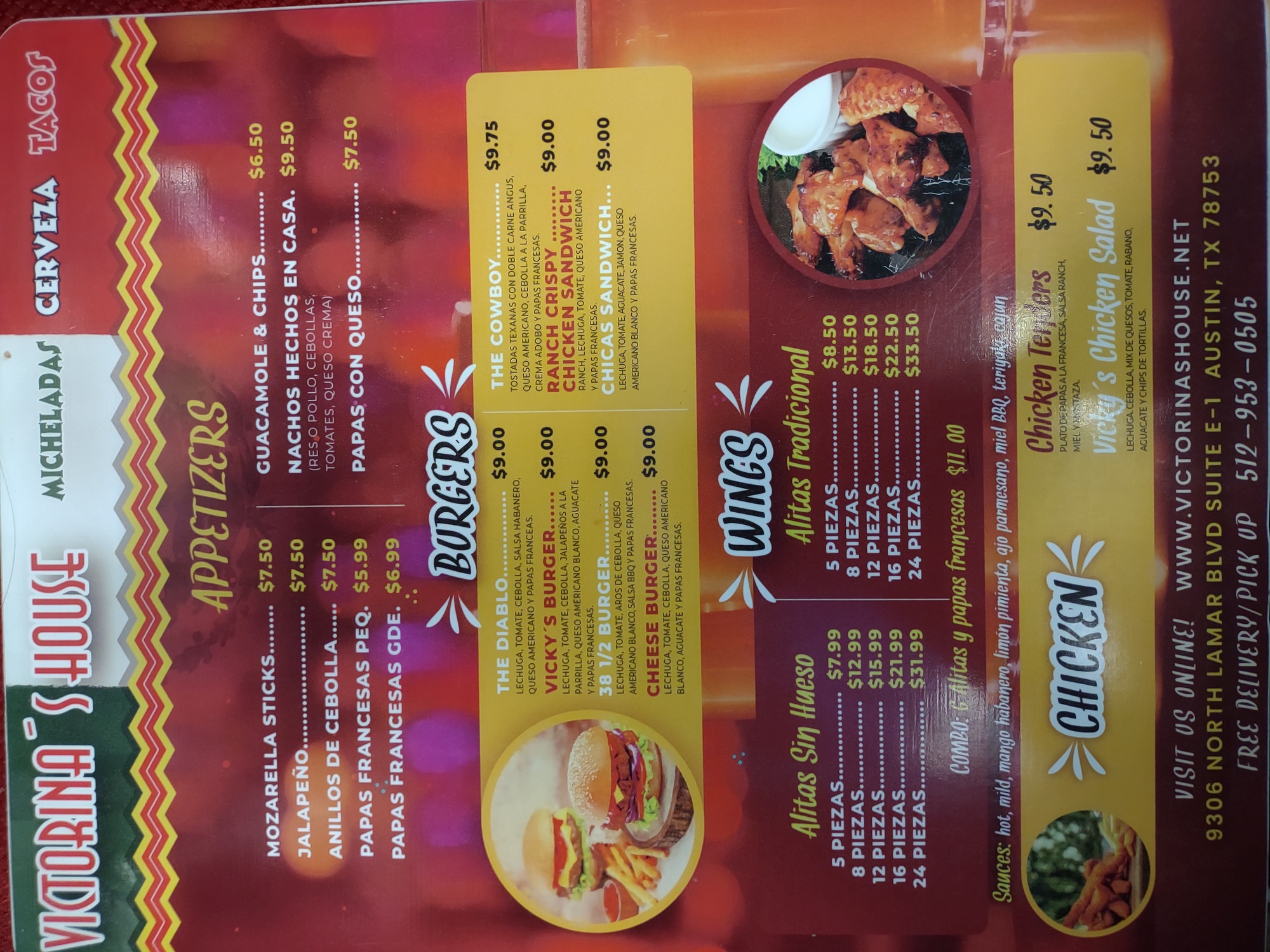 Menu | Victorina's Micheladas, Cerveza, Tacos