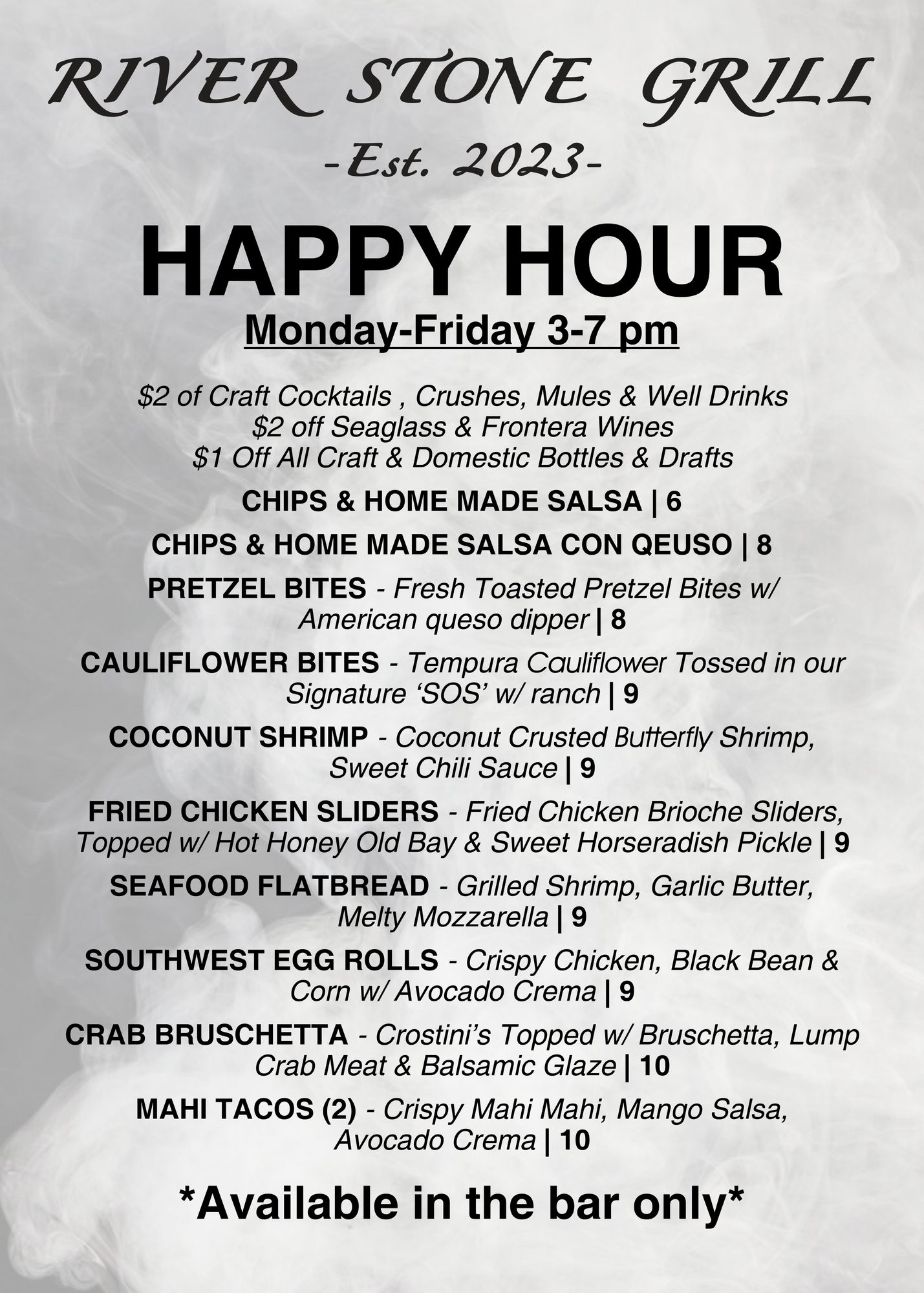 Menu | Modern American | Perry Hall, MD