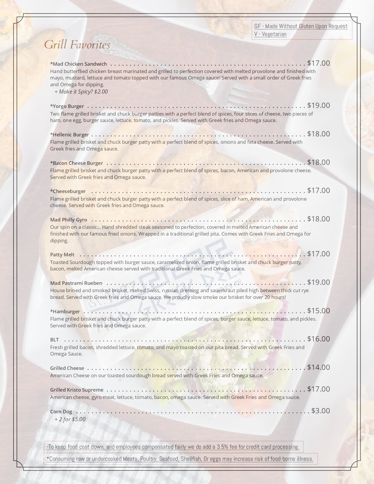 Mad Greek Deli - Menu