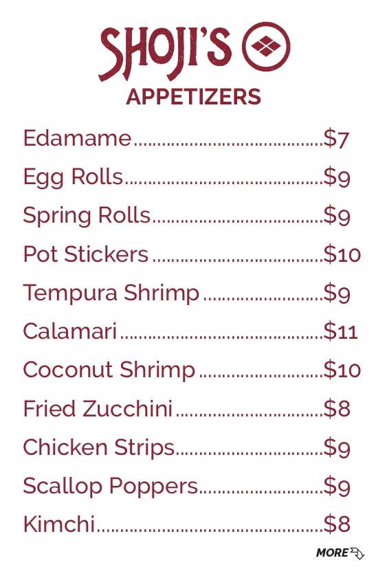 Shoji´s | Menu