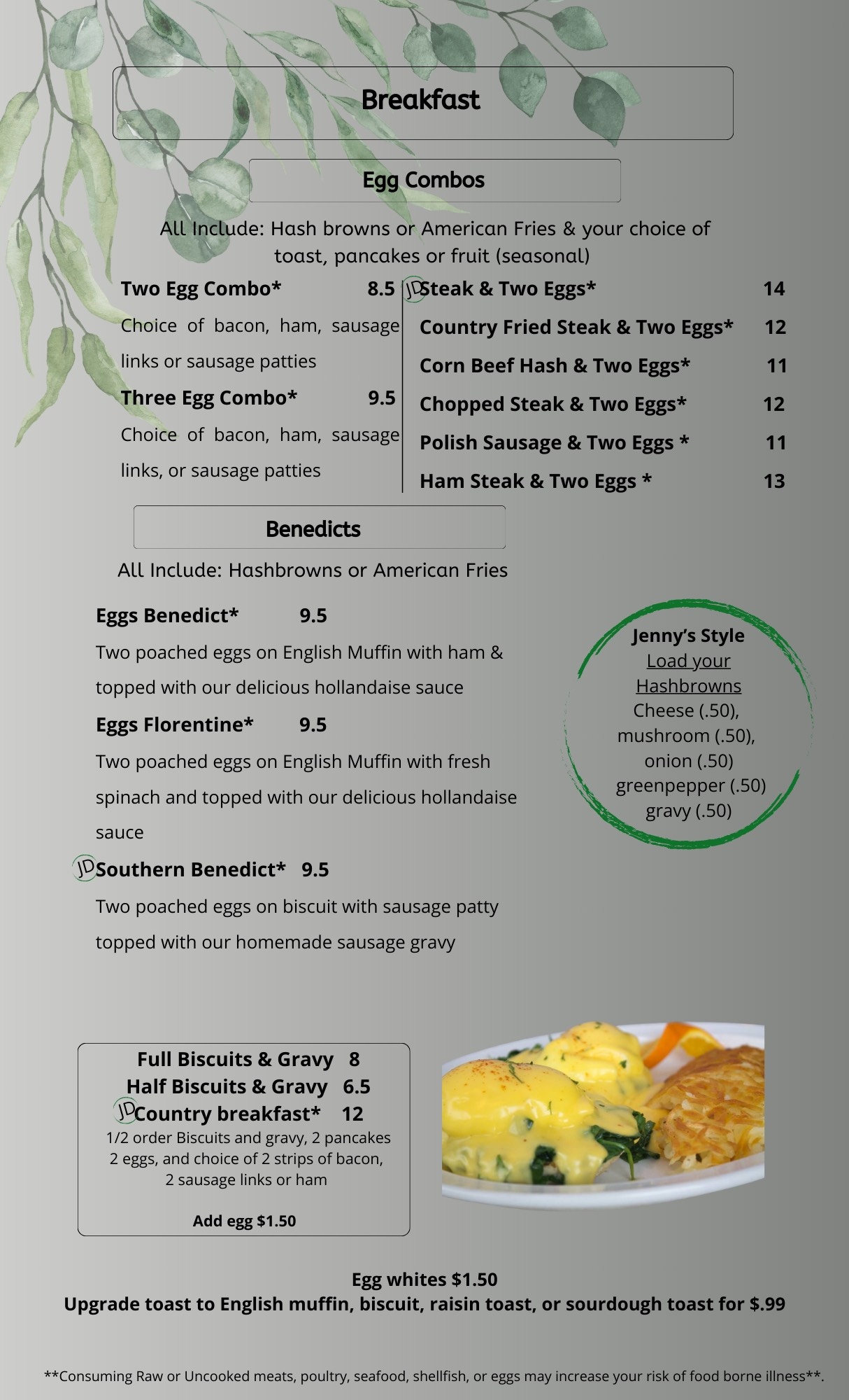 Jenny's Diner | Menu