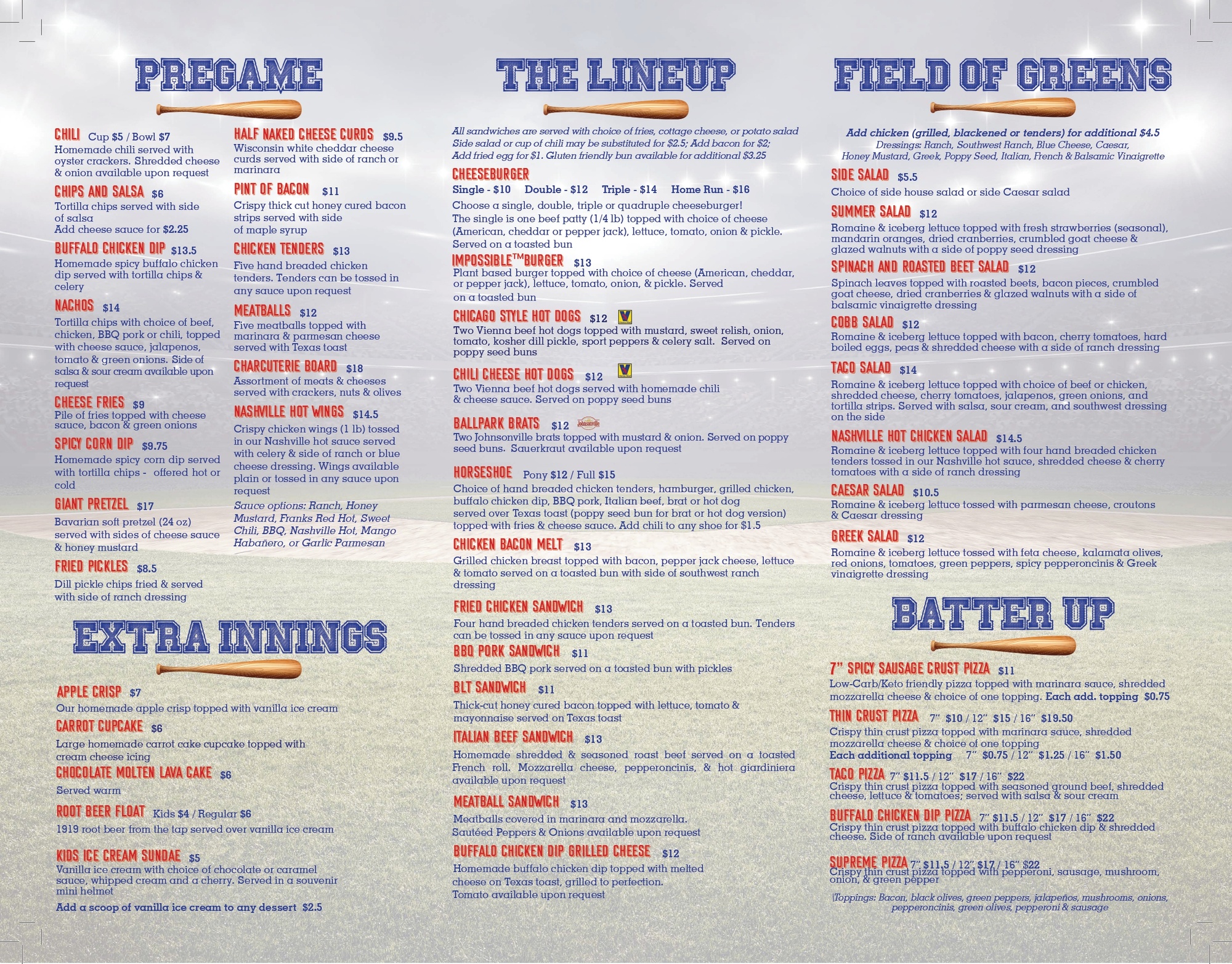 Home Plate Bar & Grill | Menu