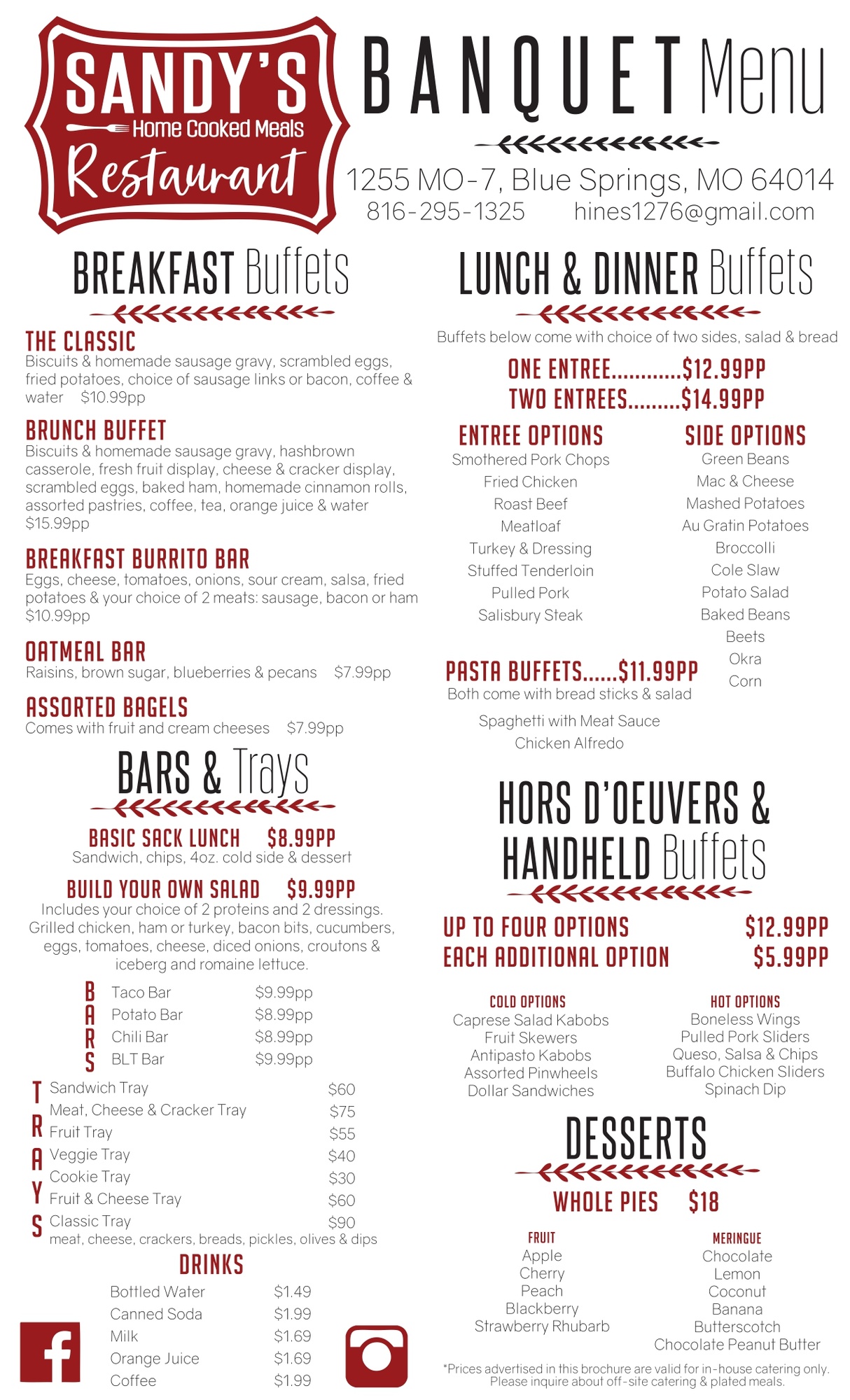 Sandy's Restaurant - Home Cooked Meals, Breakfast Anytime | Sandy's ...