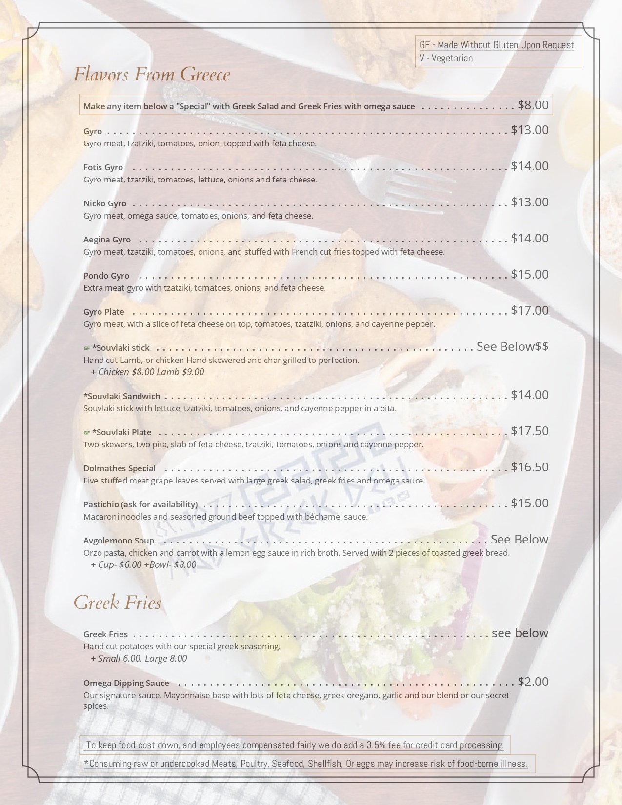 Mad Greek Deli - Menu