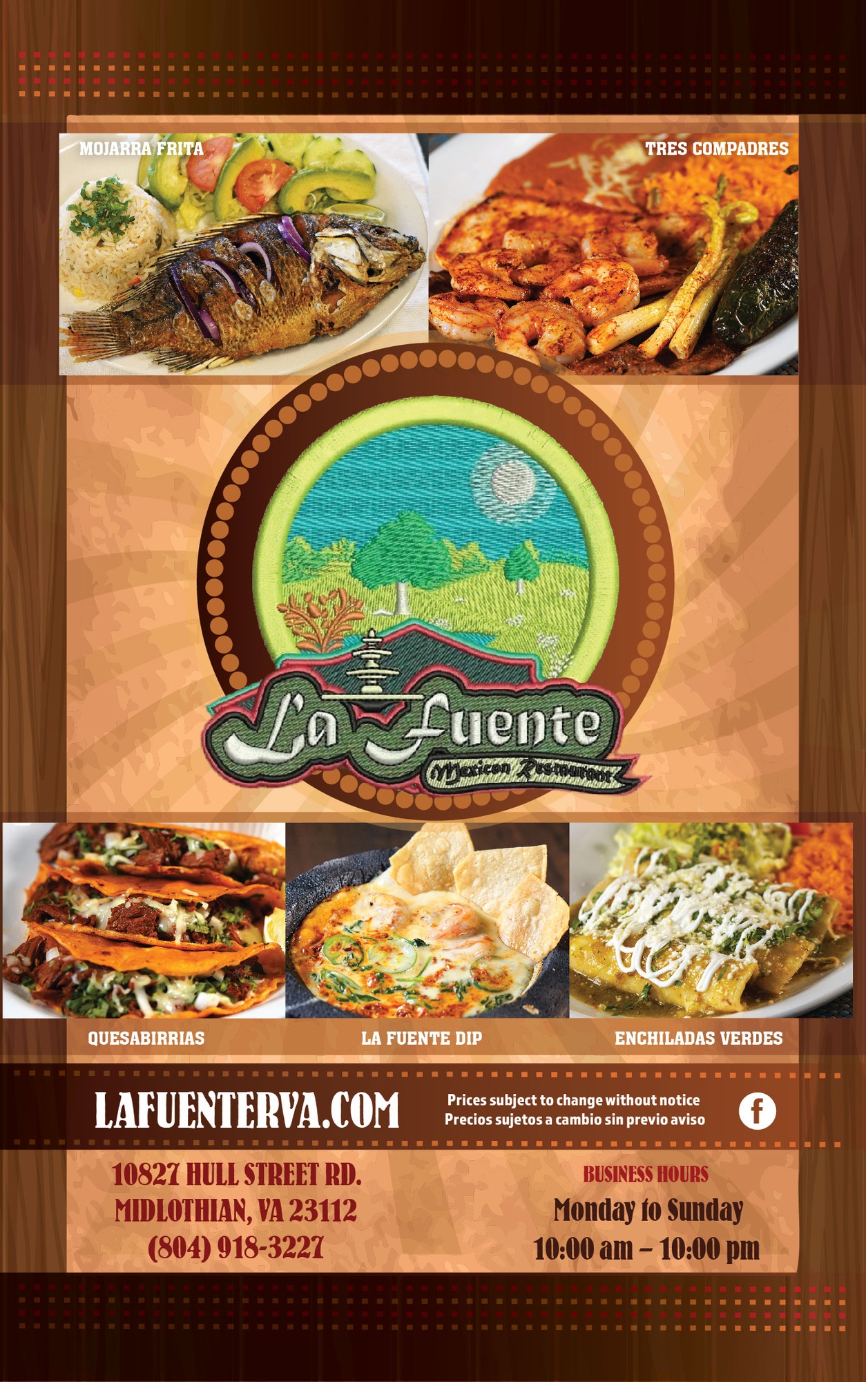Menu | La Fuente Mexican Restaurant