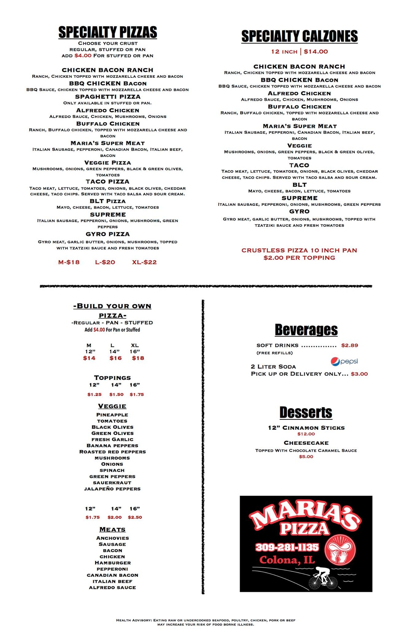 Maria's Pizza | Delicious Italian Dishes
