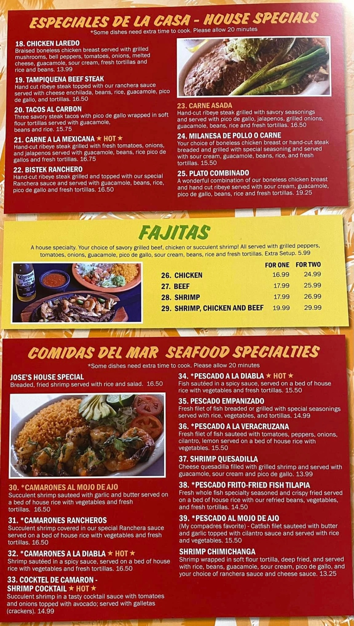 Las Palmas | Menu