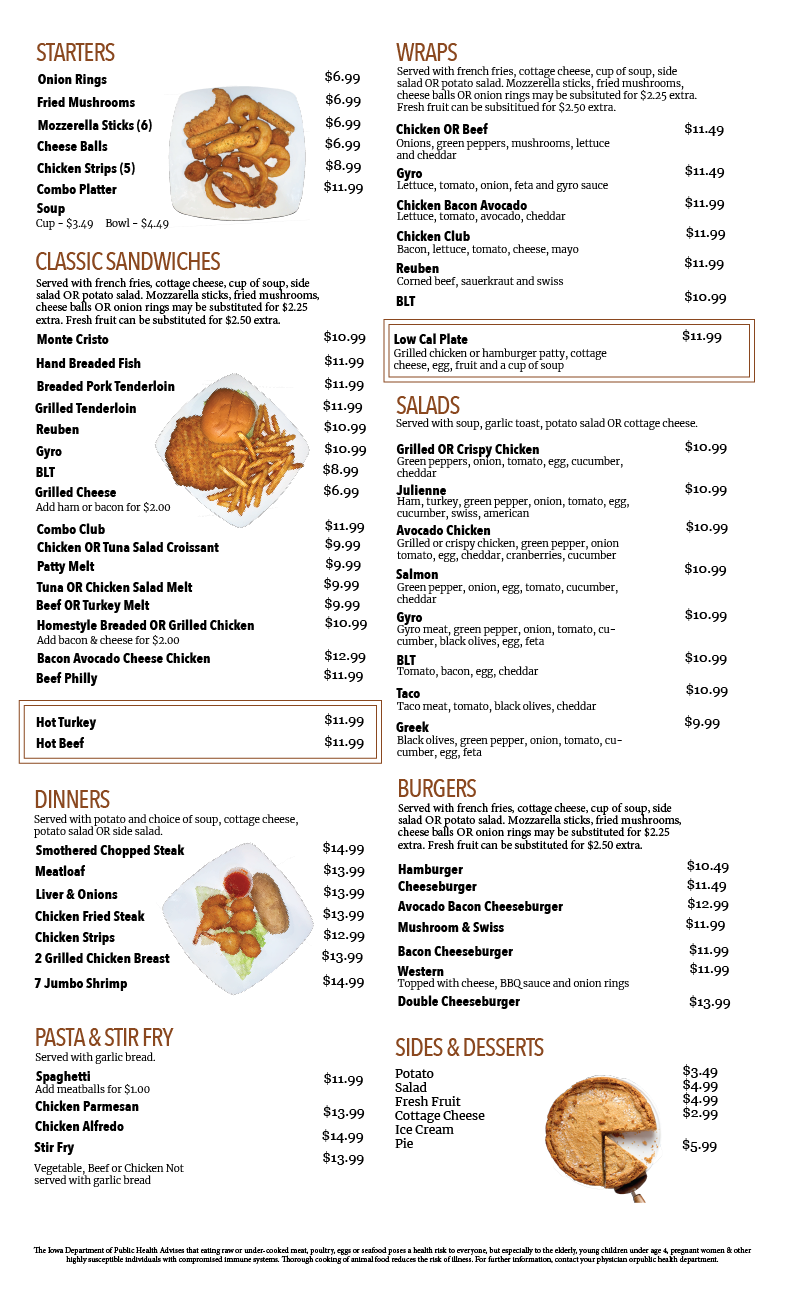 Sunrise Cafe Inc | Check Our Delicious Menu