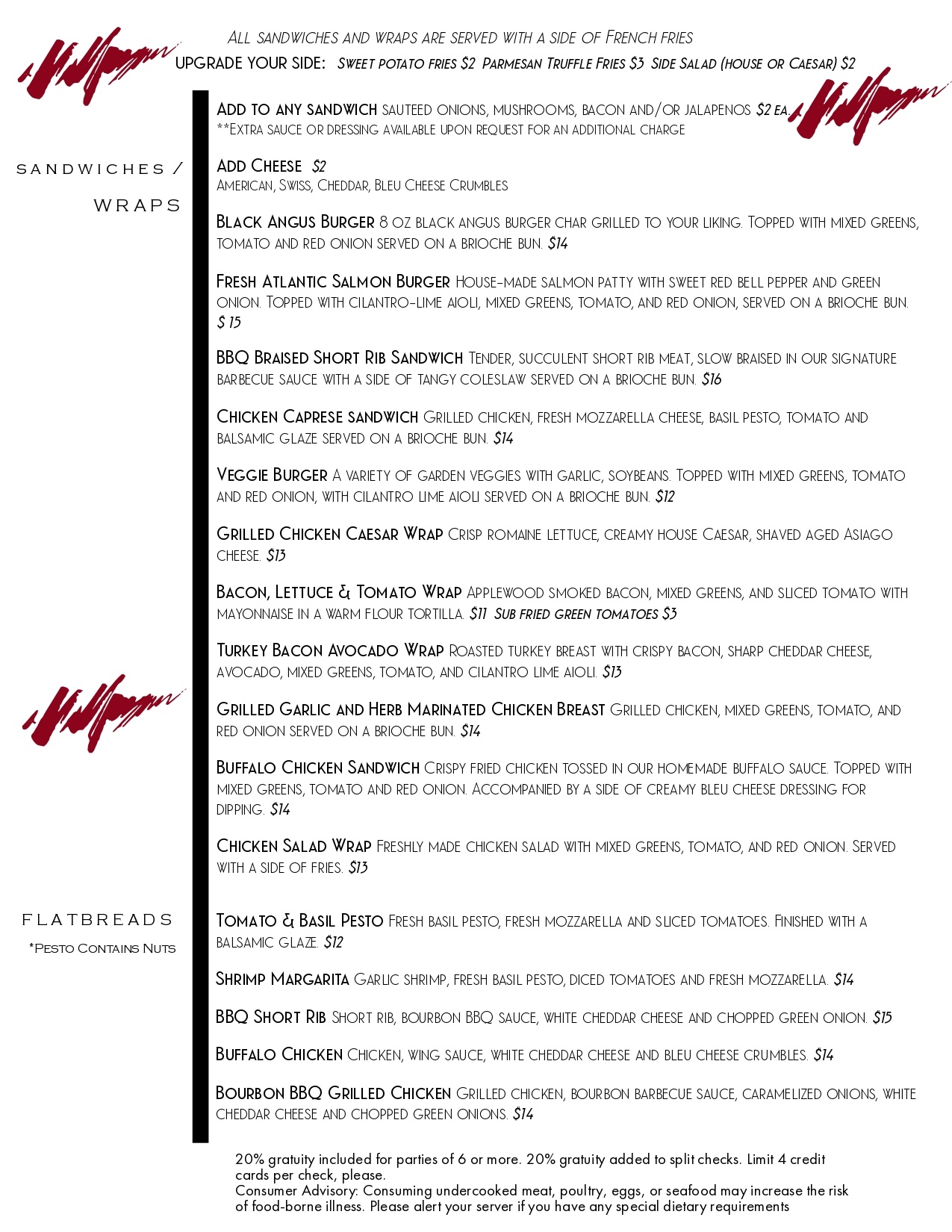 Menus | Camelot Restaurant and Inn
