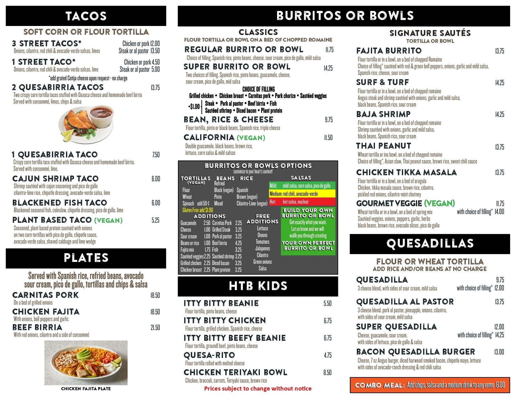High Tech Burrito | Our Menu